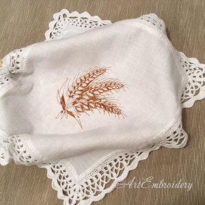 Ears of Barley Machine Embroidery Designs: Redwork & Filled (6x8", 8x8 ...
