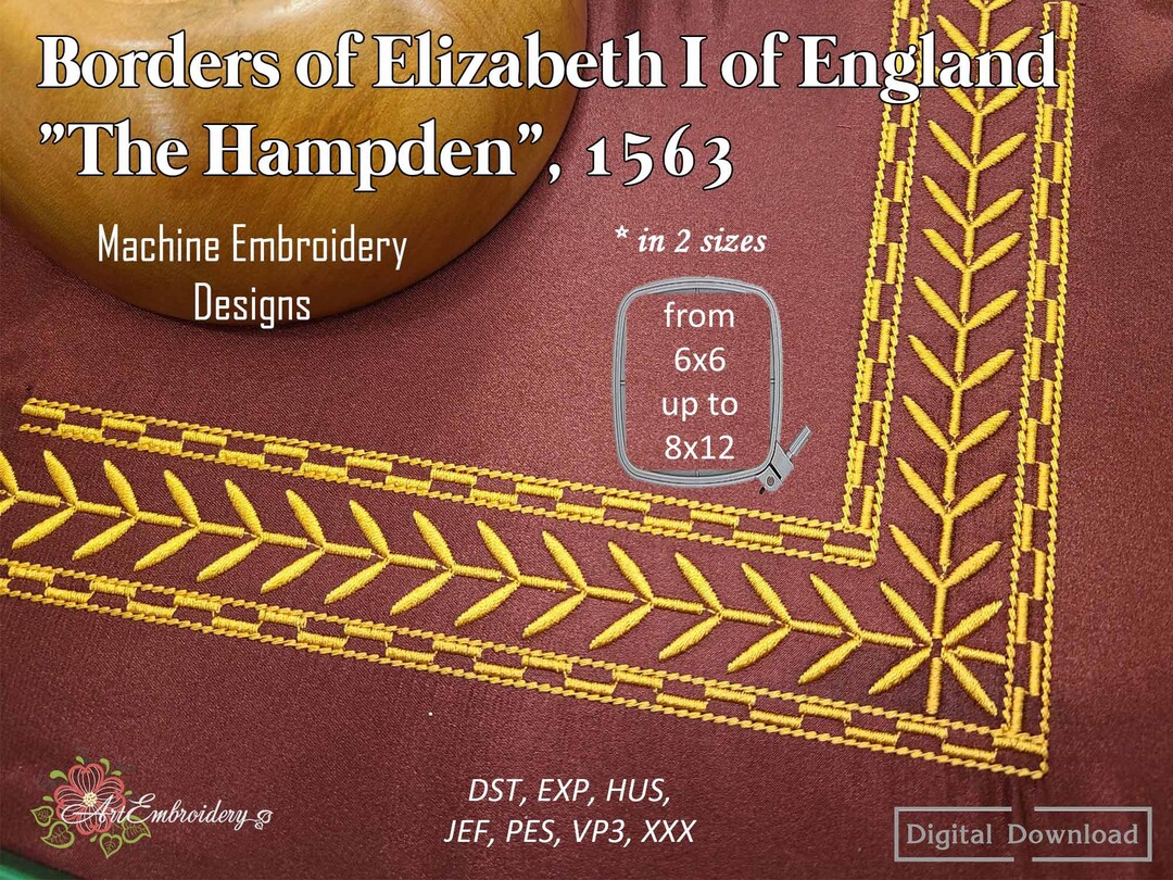 Borders of Elizabeth I of England the Hampden 1563 - Machine Embroidery ...