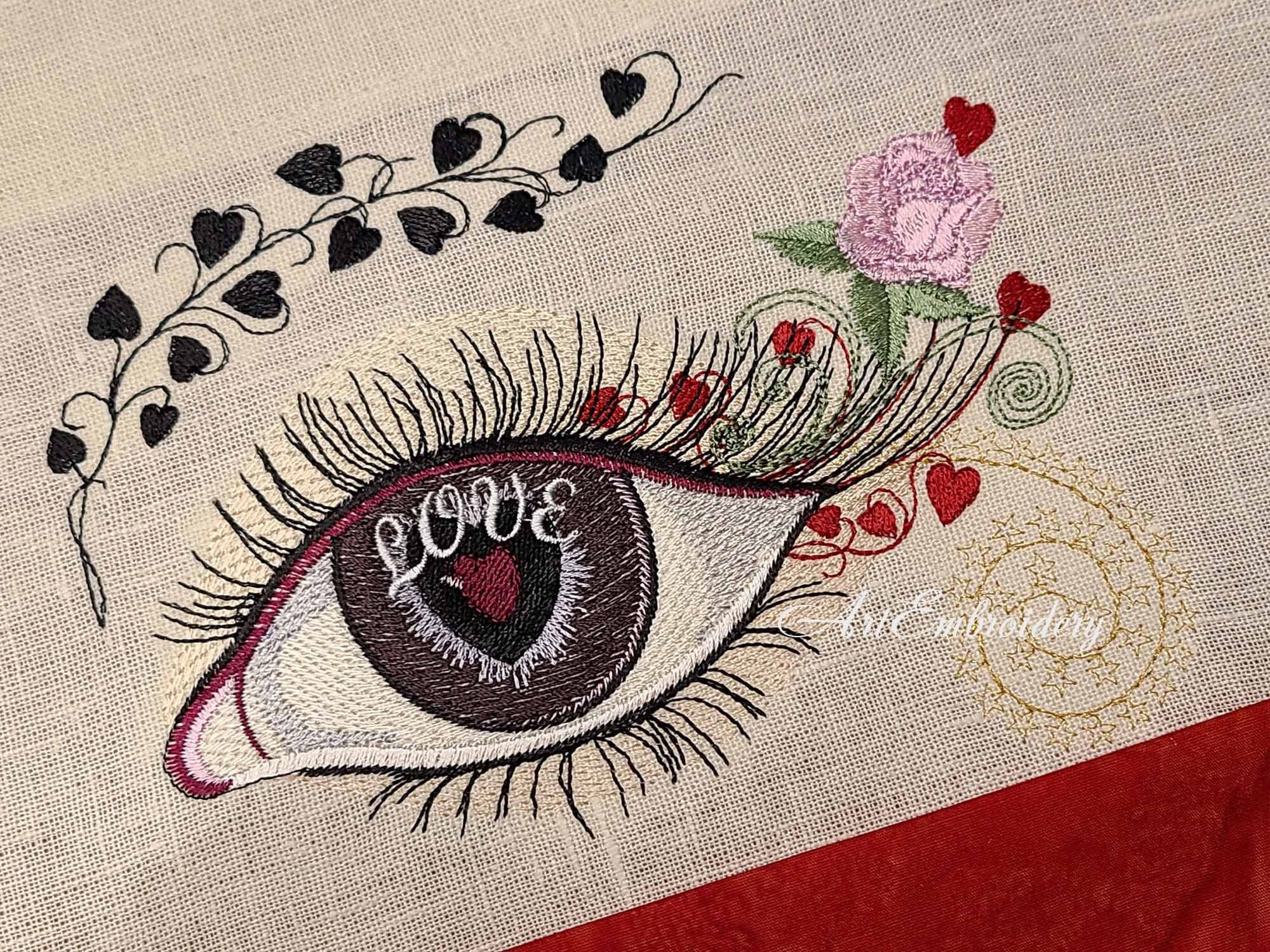Women Love Eye Machine Embroidery Design in 3 Sizes for Hoop - Etsy