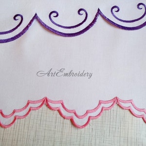 Curved Edge Machine Embroidery Border Designs: Cutwork Set (4x4 to 8x12 ...