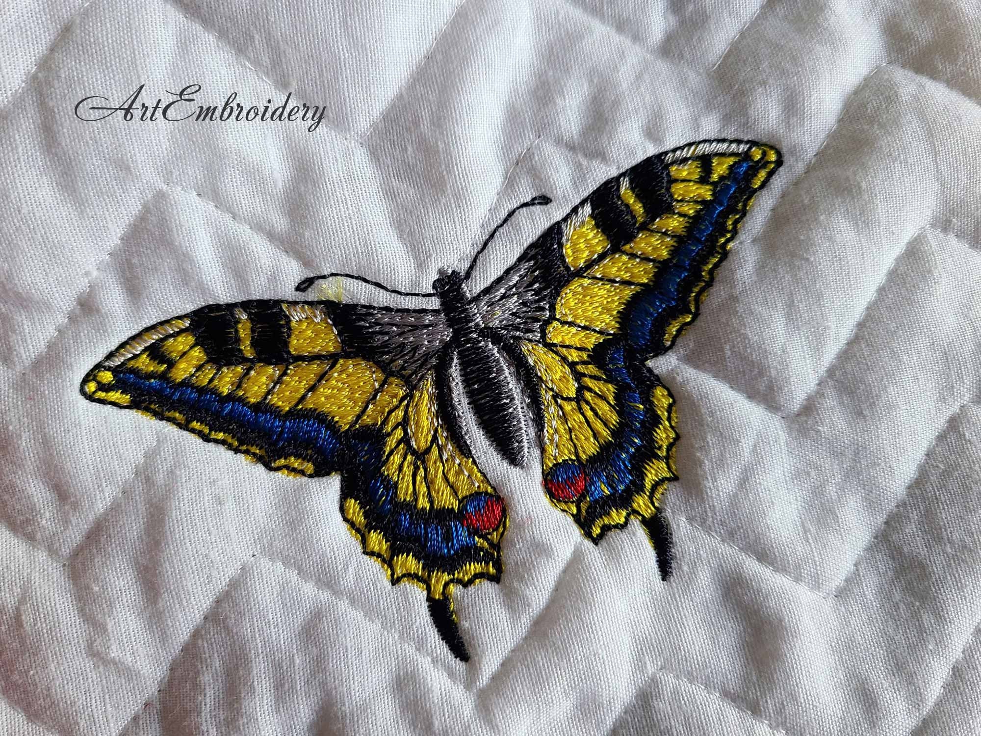 Garden Swallowtail Butterfly Machine Embroidery Flying - Etsy