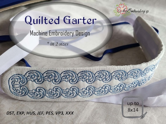 Quilted Garter Machine Embroidery Assembled Design in 2 - Etsy