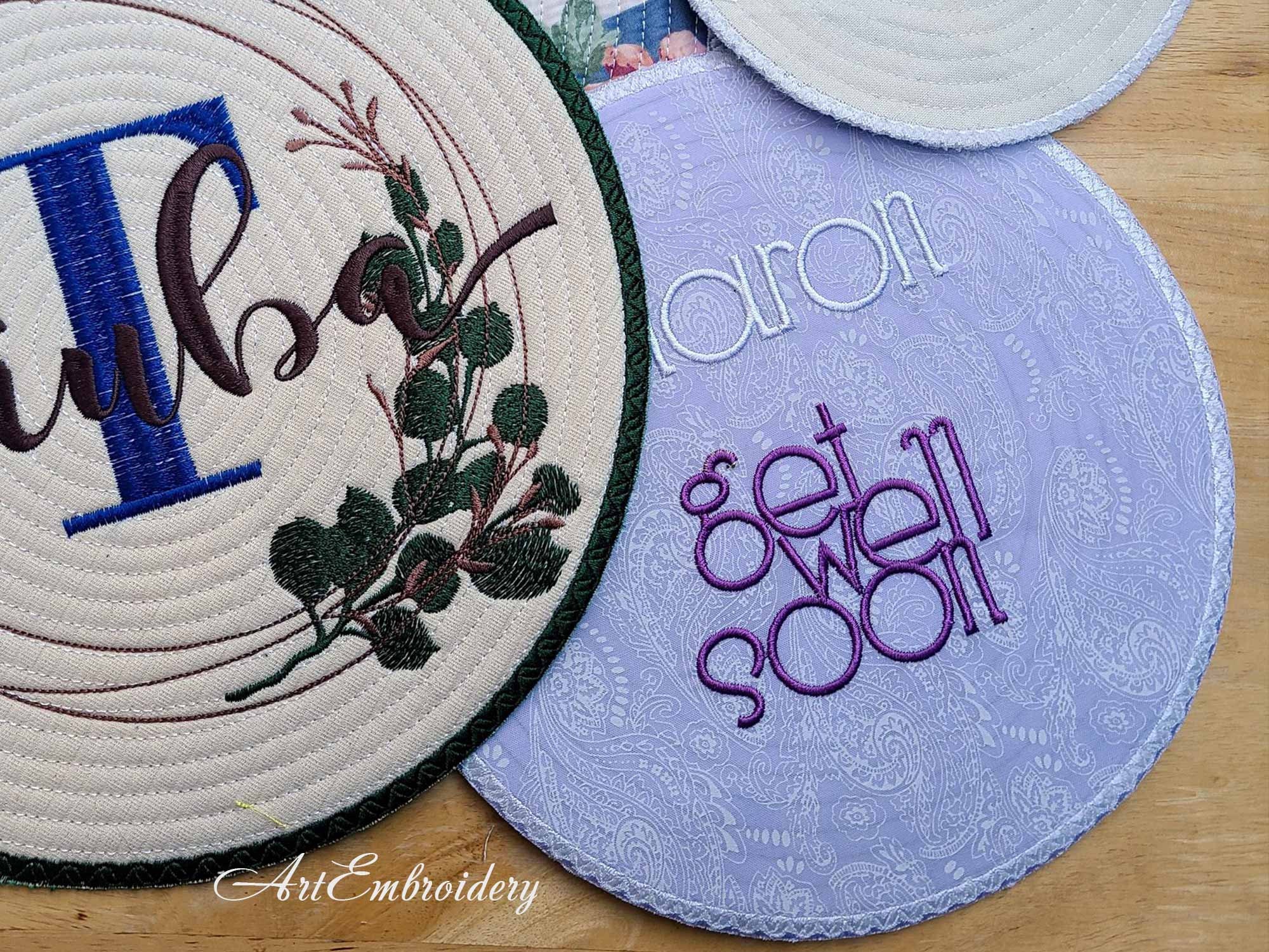 Get Well Soon Mug Rug Machine Embroidery ITH Project in 3 - Etsy
