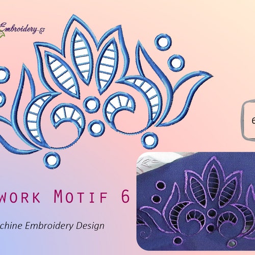 Cutwork Motif 6 Cutwork Machine Embroidery Design for Hoop - Etsy