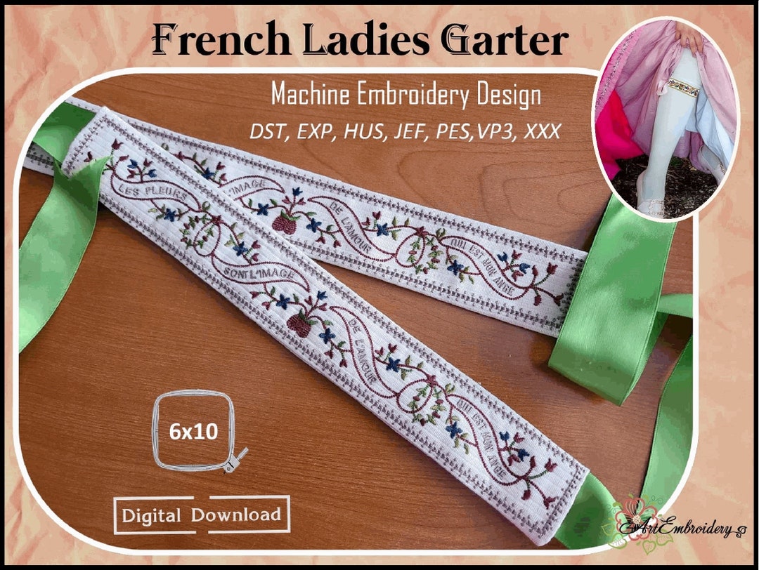 French Ladies Garter the Flowers of Love - Historical Machine ...