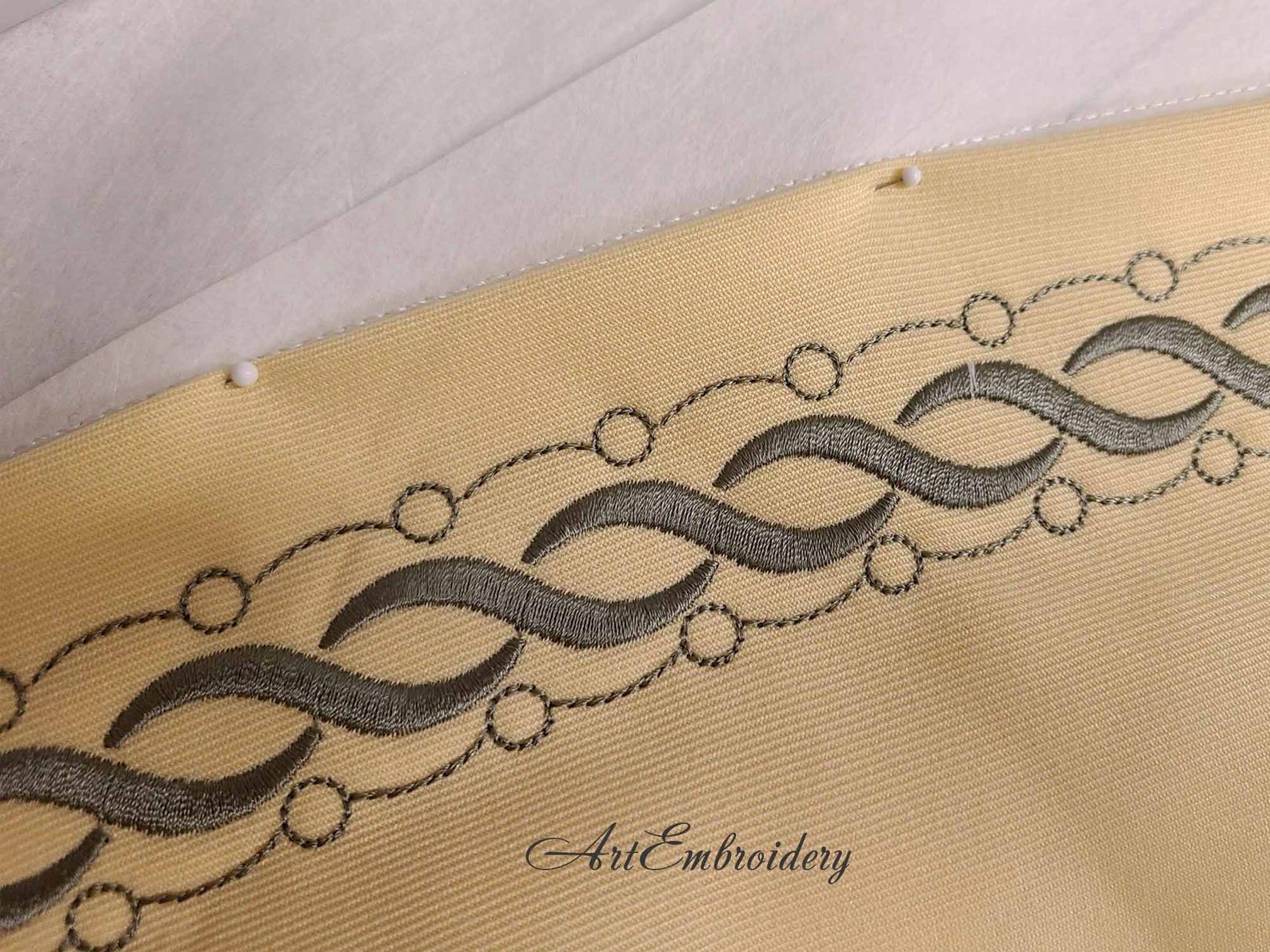 Rope Borders Machine Embroidery Designs: Curved & Straight (digital ...