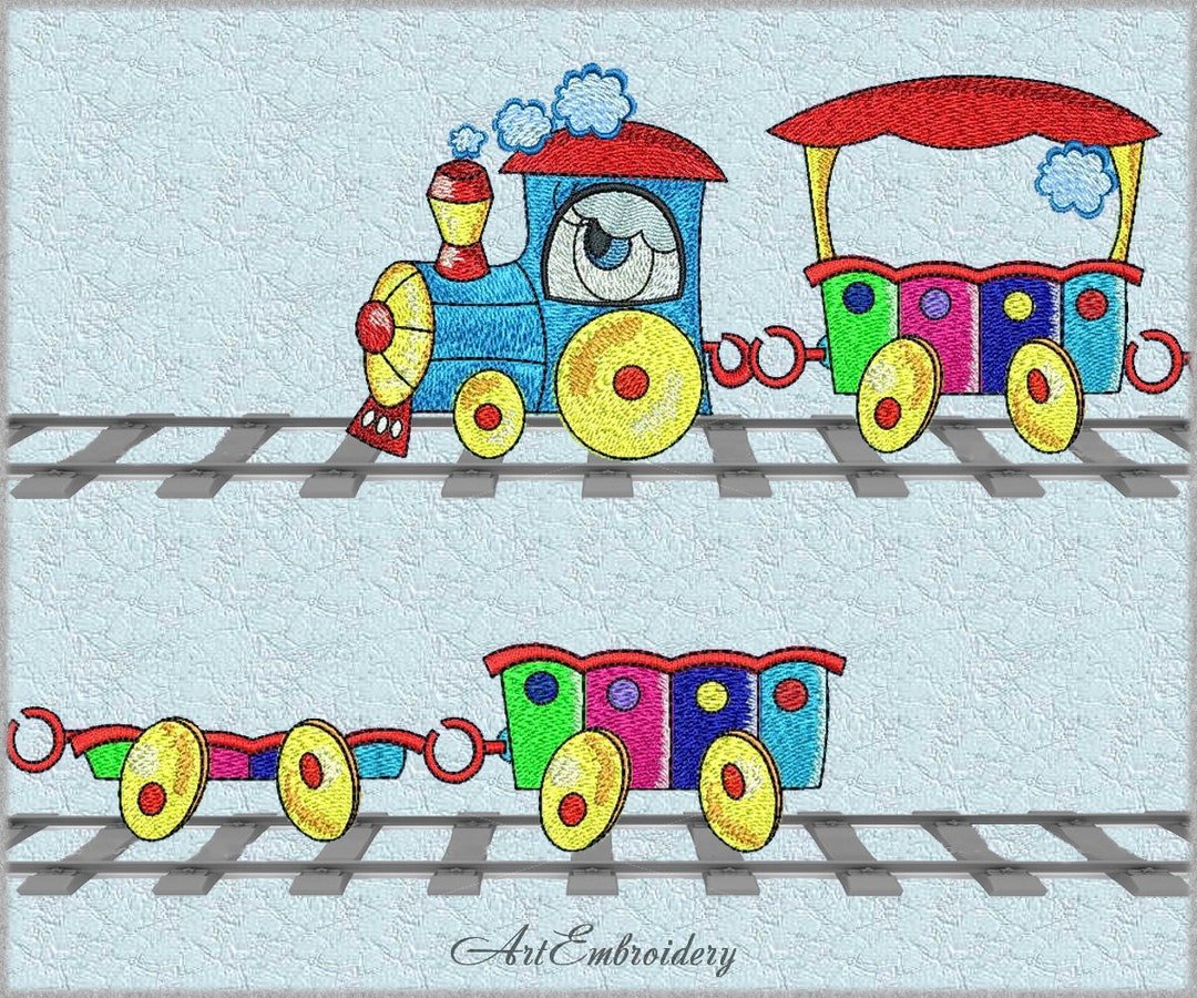 Train - Machine Embroidery Transport Designs Set for a Babies and ...