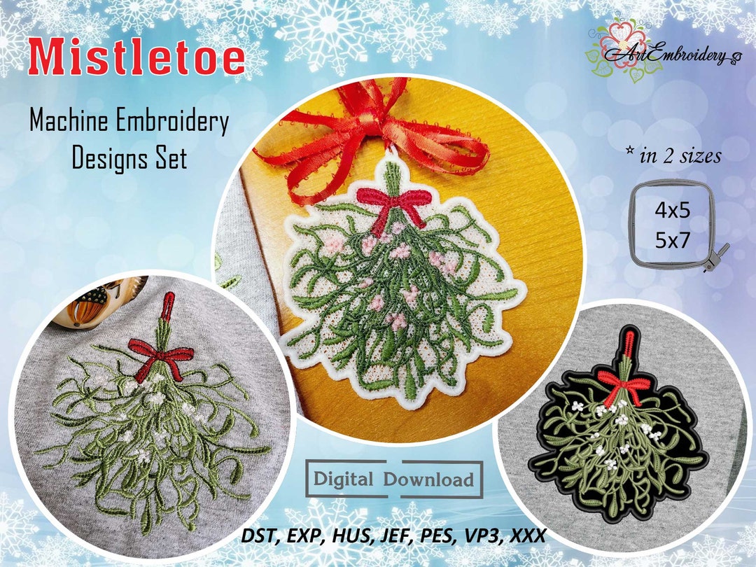 Mistletoe - Machine Embroidery Christmas Berry Spring Designs Set in ...