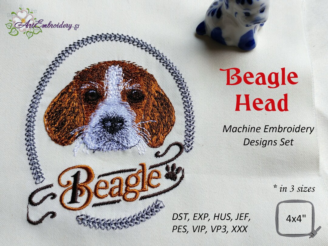 Beagle Head- Machine Embroidery Designs Set for Hoop 4x4" - Etsy