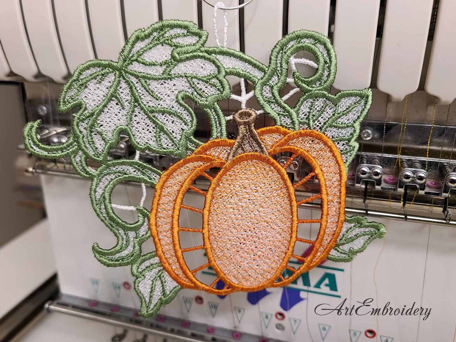FSL Pumpkin Machine Embroidery Design: Veggies Lace Project (digital ...
