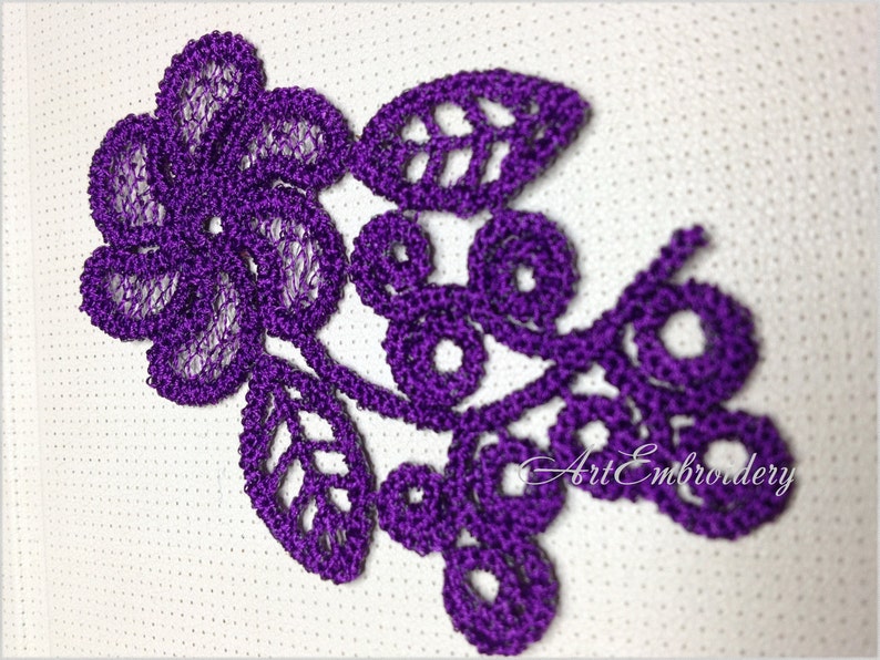 Tatting Floral Lace FSL Embroidery Designs: 4x4, 5x7 Hoops (digital ...