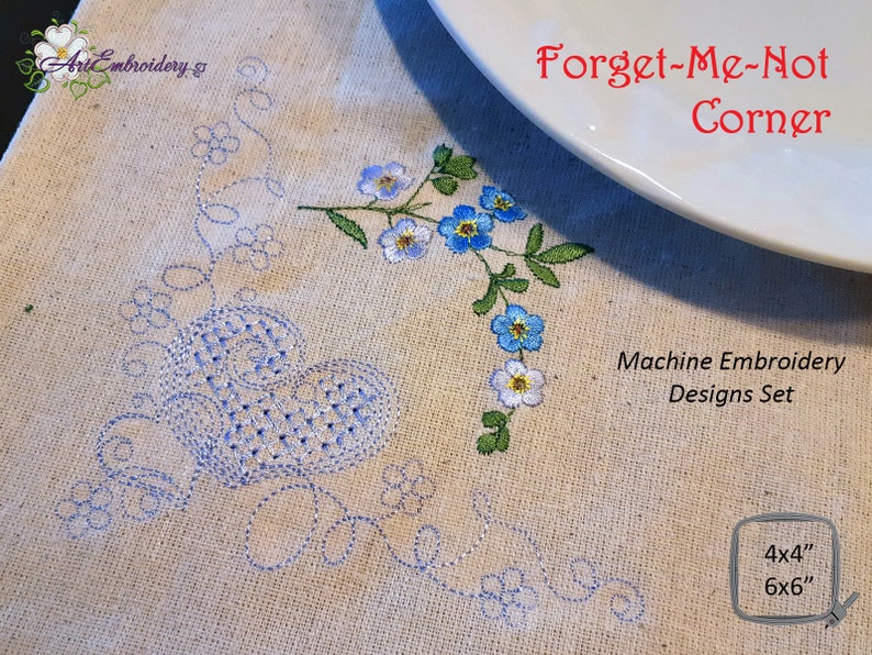 Forget-me-not Corner Machine Embroidery Designs Set for Hoop 6x6 - Etsy