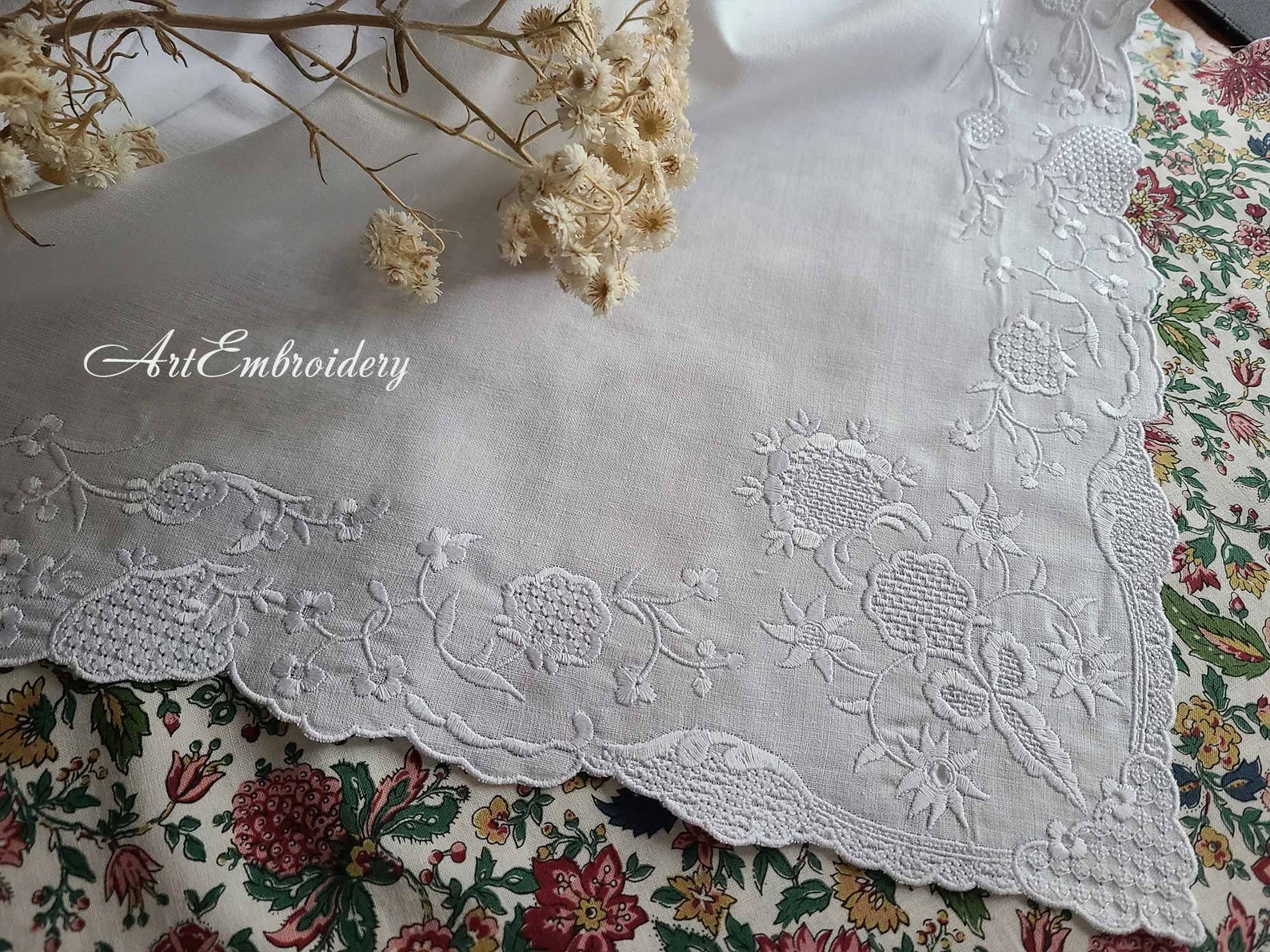 Whitework Fichu Machine Embroidery Design: Historical Scarf (6x10 and ...