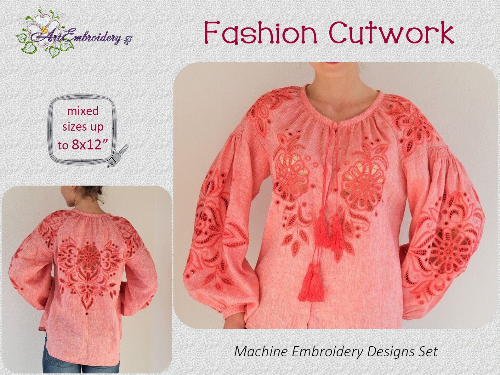 Fashion Cutwork Machine Embroidery Richelieu Designs Set for - Etsy