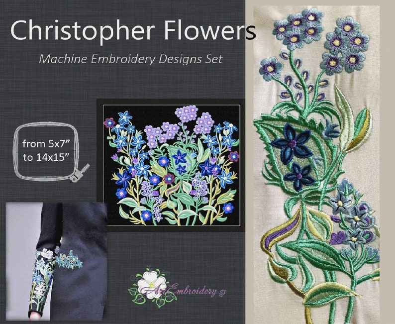Christopher Decorative Flowers Machine Embroidery Designs - Etsy