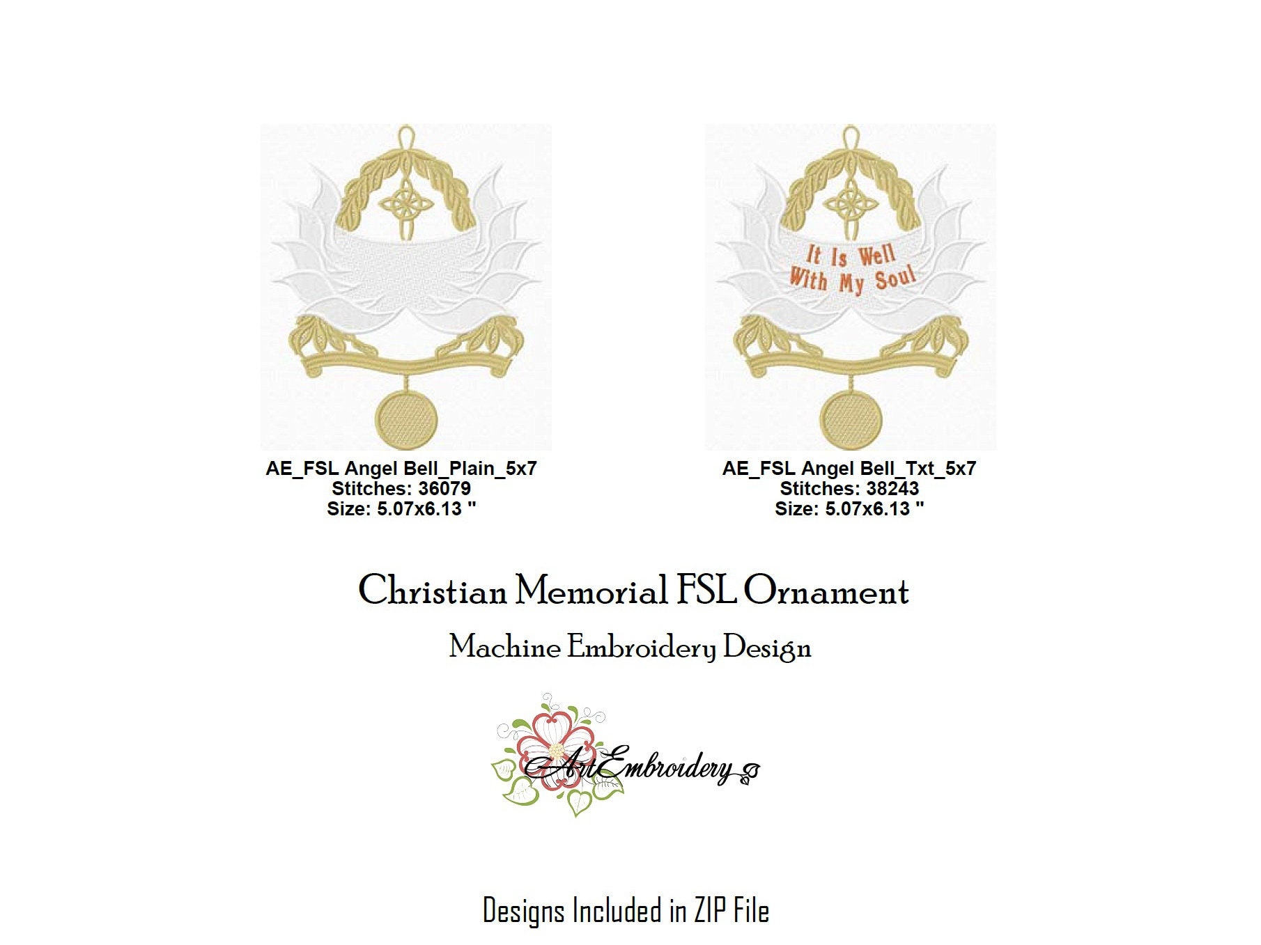 Christian Memorial FSL Ornament Machine Embroidery ITH - Etsy