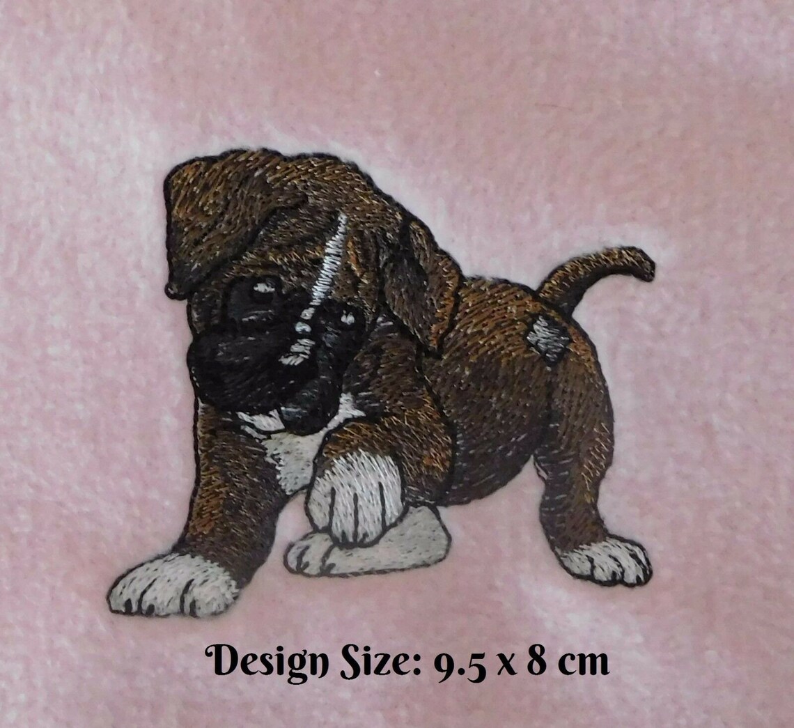 Boxer Dog Machine Embroidery Patched Animal Design in | Etsy