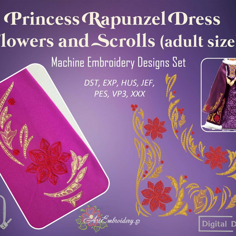 Rapunzel Embroidery Design - Etsy