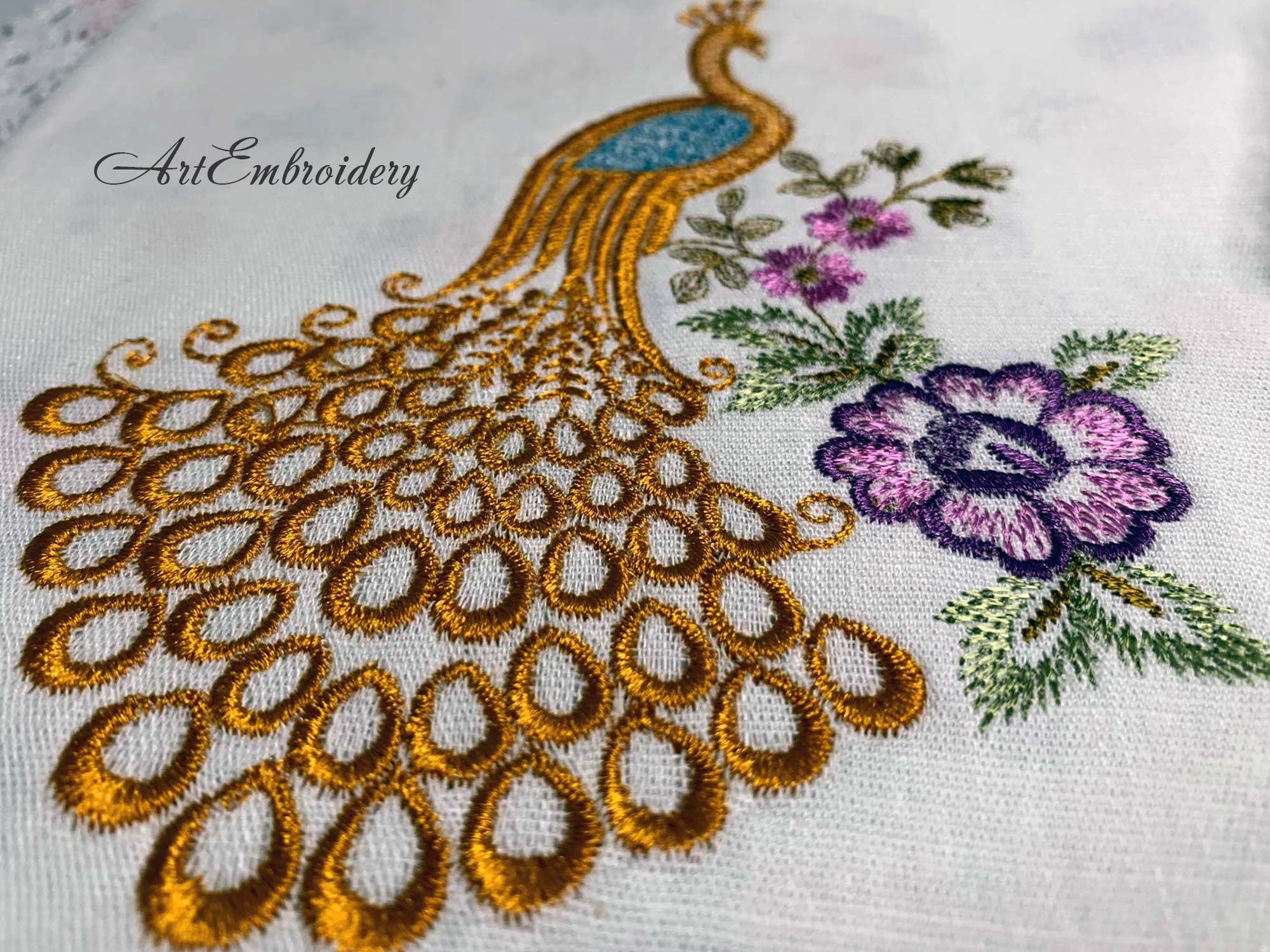 Two Colors Peacocks - Machine Embroidery Designs Set for Hoop 5x7" and ...