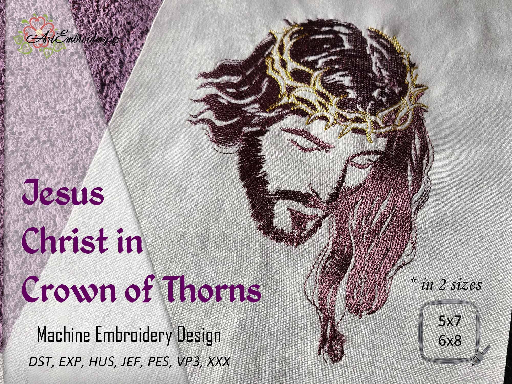 Jesus Christ in Crown of Thorns Machine Embroidery Design in - Etsy ...
