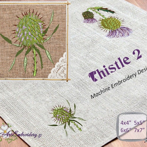 Thistle Embroidery Machine Embroidery Design - Etsy