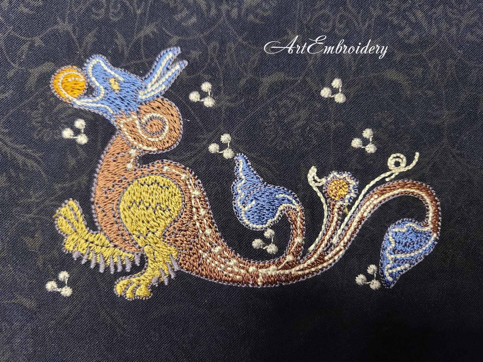 Mythic Hebrew Dragon Machine Embroidery Beast Design in 2 - Etsy Australia