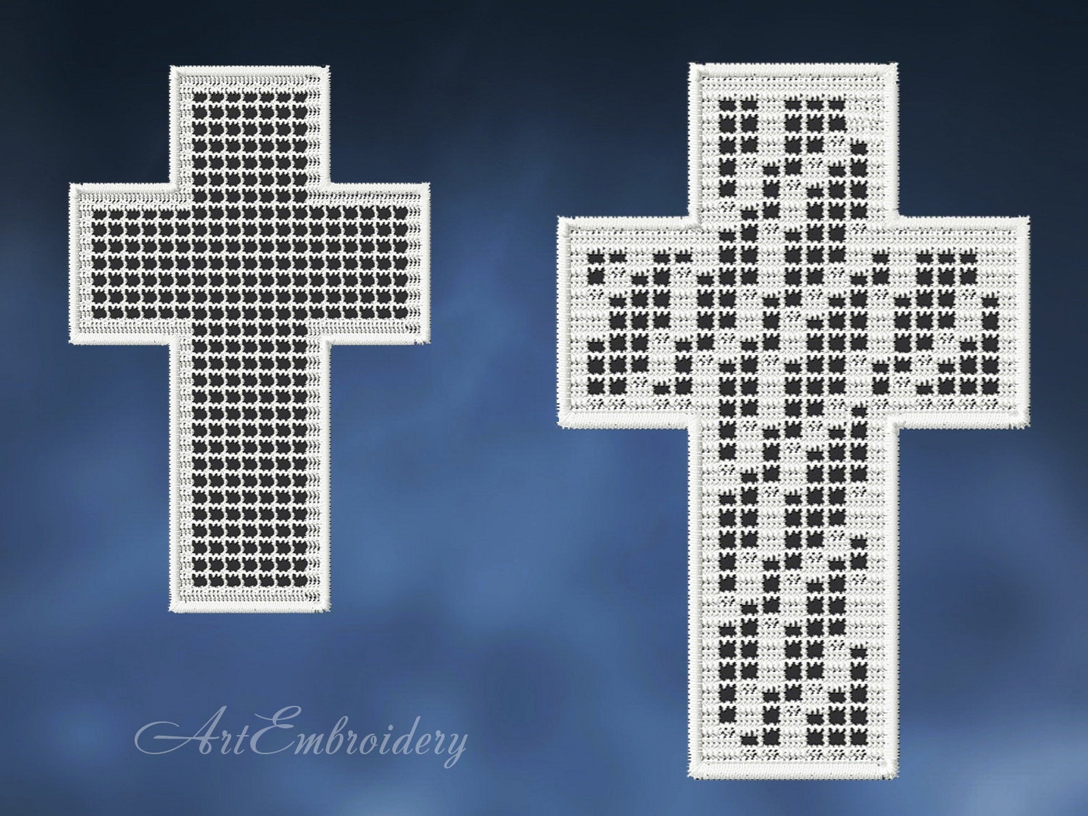 FSL Crochet Crosses Machine Embroidery Freestanding Lace | Etsy