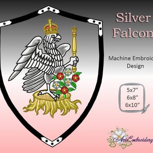 Silver Falcon, Falcon Argent, With Crow and Scepter, Royal Badge of ...