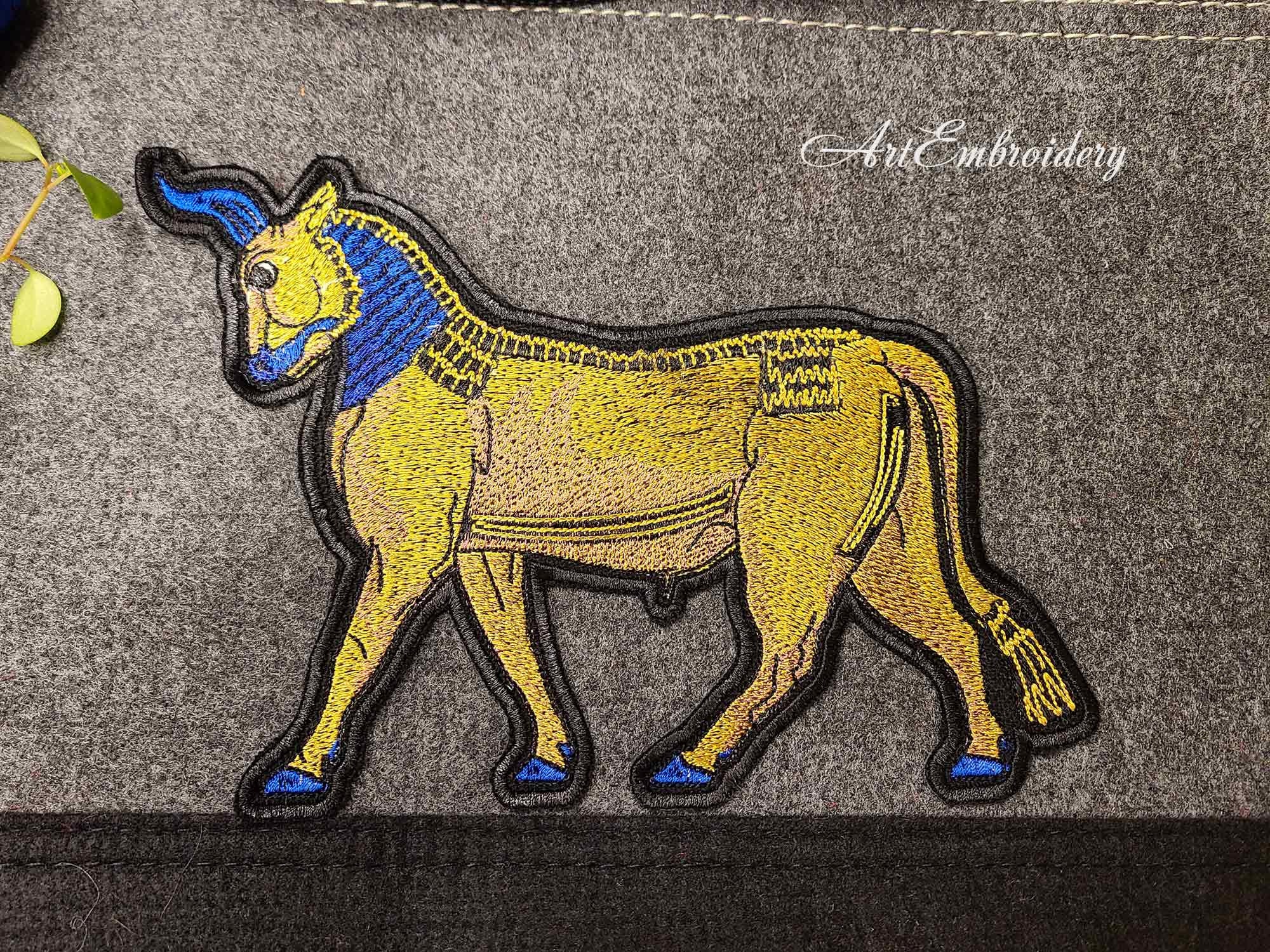 Ishtar Gate Bull - Machine Embroidery Design Ancient Religious Symbol ...
