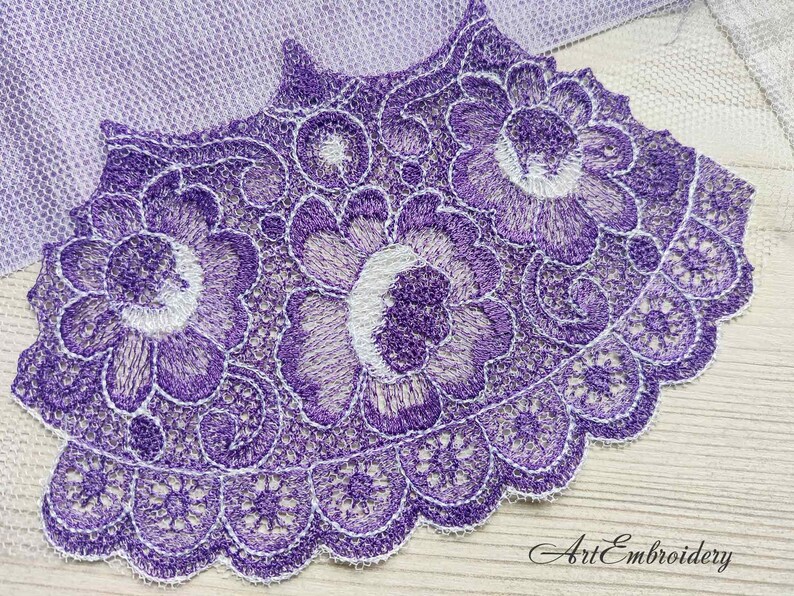 Chantilly Lacy Border Machine Embroidery Designs Set for - Etsy