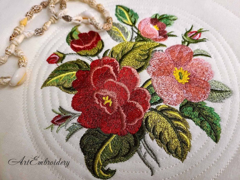 Begonia Bouquet Machine Embroidery Designs: ITH Doily (digital Download ...