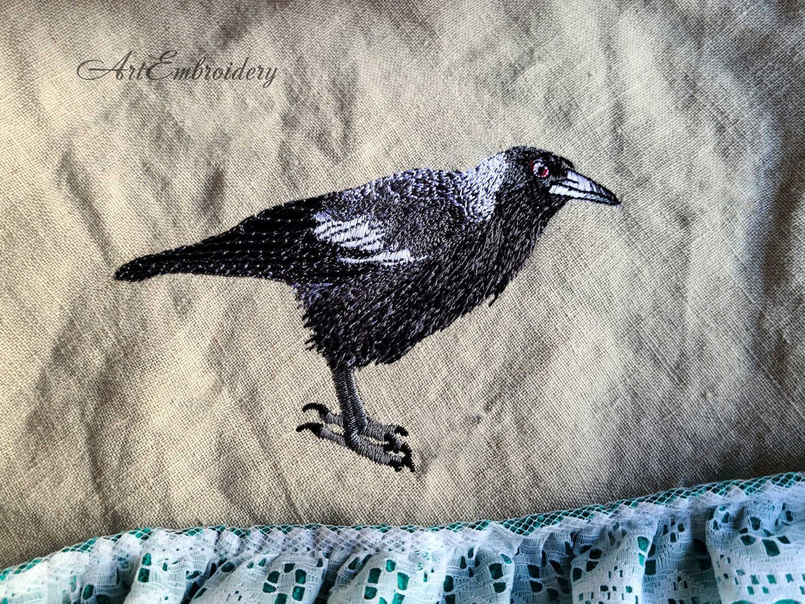 Australian Magpie Machine Embroidery Realistic Bird Design | Etsy