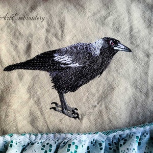 Australian Magpie Machine Embroidery Realistic Bird Design in 2 Sizes ...