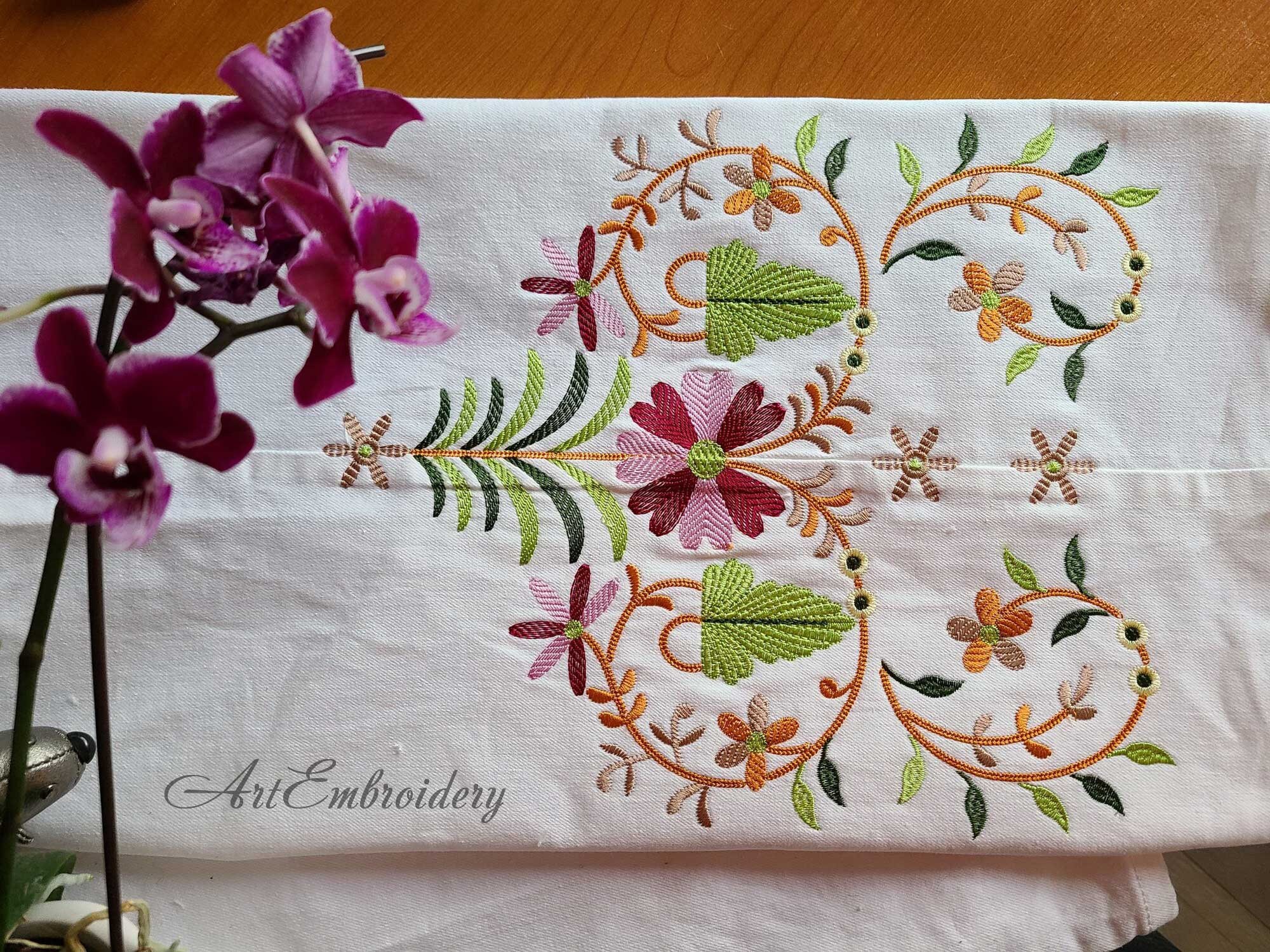 Regency Scroll Machine Embroidery Design Assembled for Hoop | Etsy