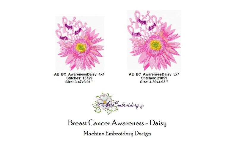 Breast Cancer Awareness Daisy and Pink Ribbons With Words: - Etsy