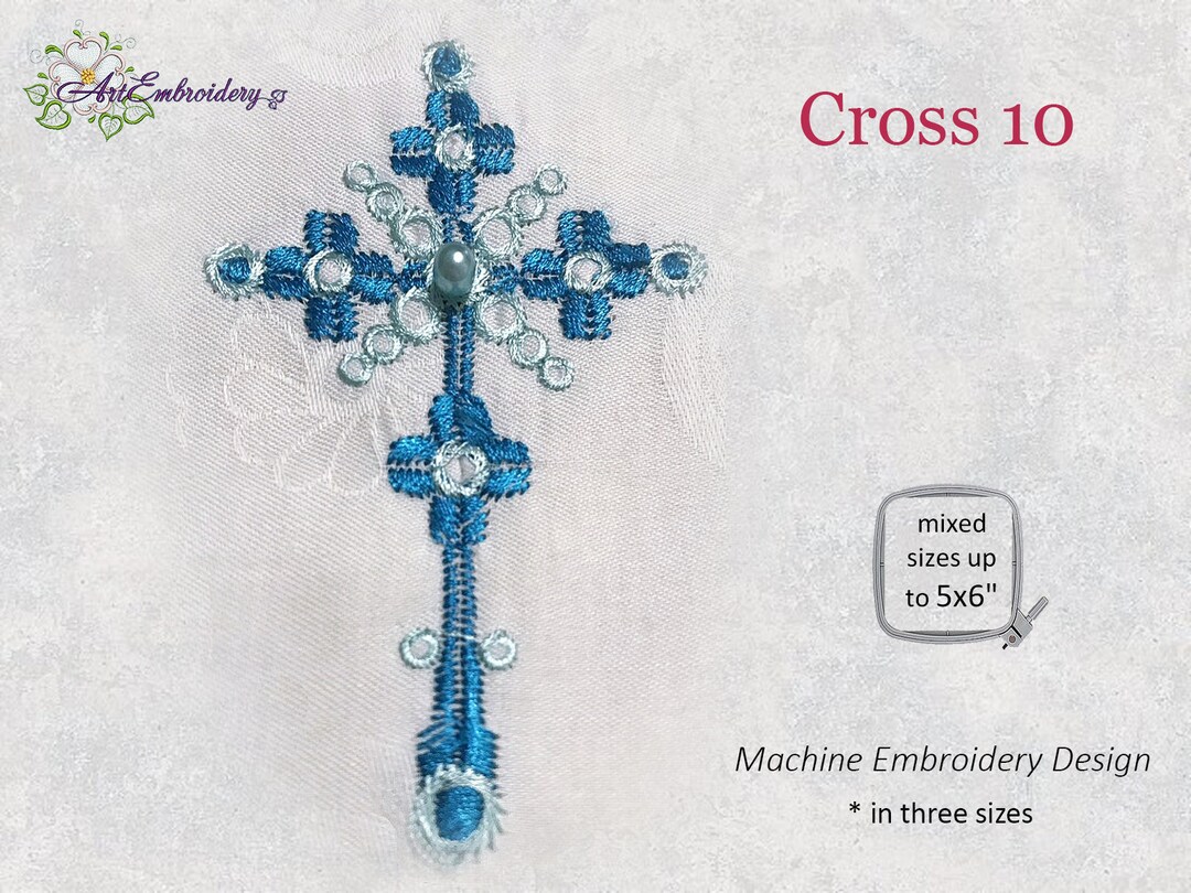 Cross 10 - Machine Embroidery Design in Three Sizes - Etsy