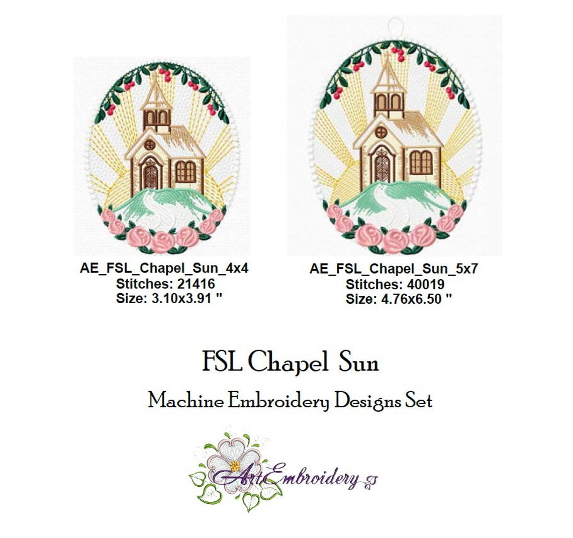 FSL Chapel Sun - Machine Embroidery Freestanding Lace Design in Two ...