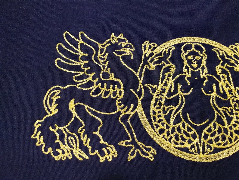 Historical Griffin and Mermaid Border - Embroidery Designs Set - Etsy ...
