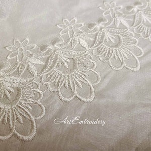 Floral Lace Trim: FSL Machine Embroidery Border Design (digital ...