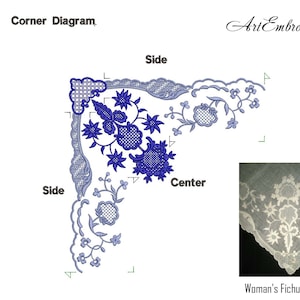 Whitework Fichu Machine Embroidery Design: Historical Scarf (6x10 and ...