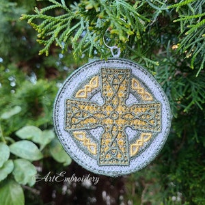 FSL Celtic Cross Machine Embroidery Design: Irish Knotwork (4x4, 5x7 ...