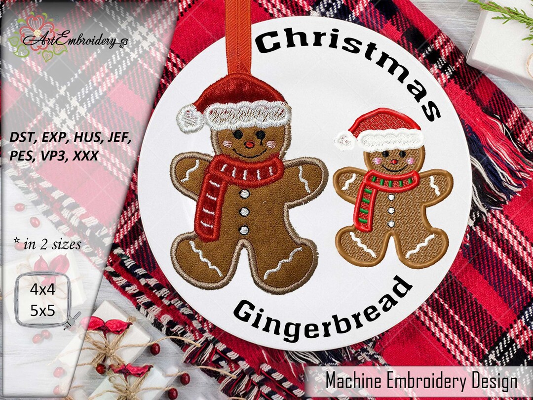 Christmas Gingerbread - Machine Embroidery Design Set in Four ...
