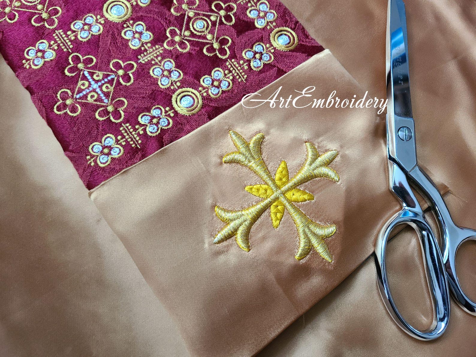 3D Cross Machine Embroidery Design: Puffy Foam Christian Religious ...
