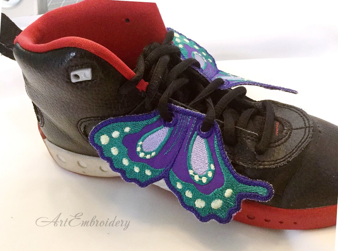 Butterfly Wings Shoes Patch: ITH Machine Embroidery Design (4x4" and ...
