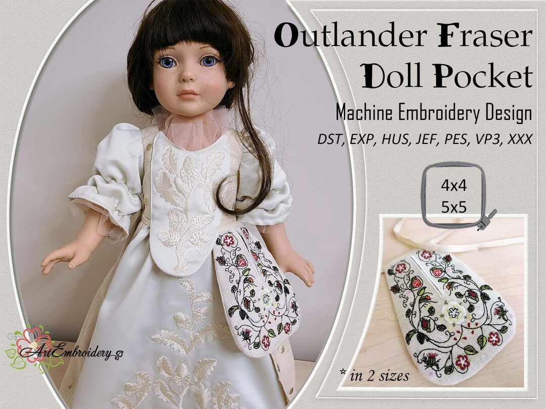 Outlander Fraser Doll Pocket: Machine Embroidery Design (4x4 & 5x5) - Etsy