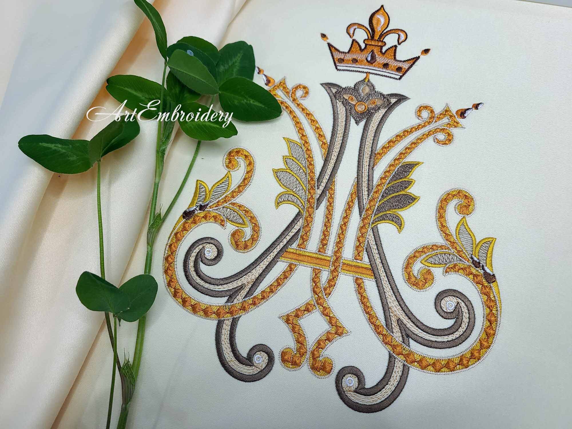Auspice Maria Monogram Machine Embroidery Design (8x12", 10x12") - Etsy
