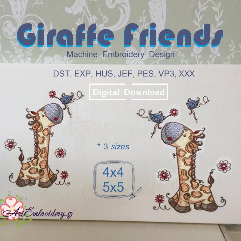 Giraffe Machine Embroidery Designs - Etsy