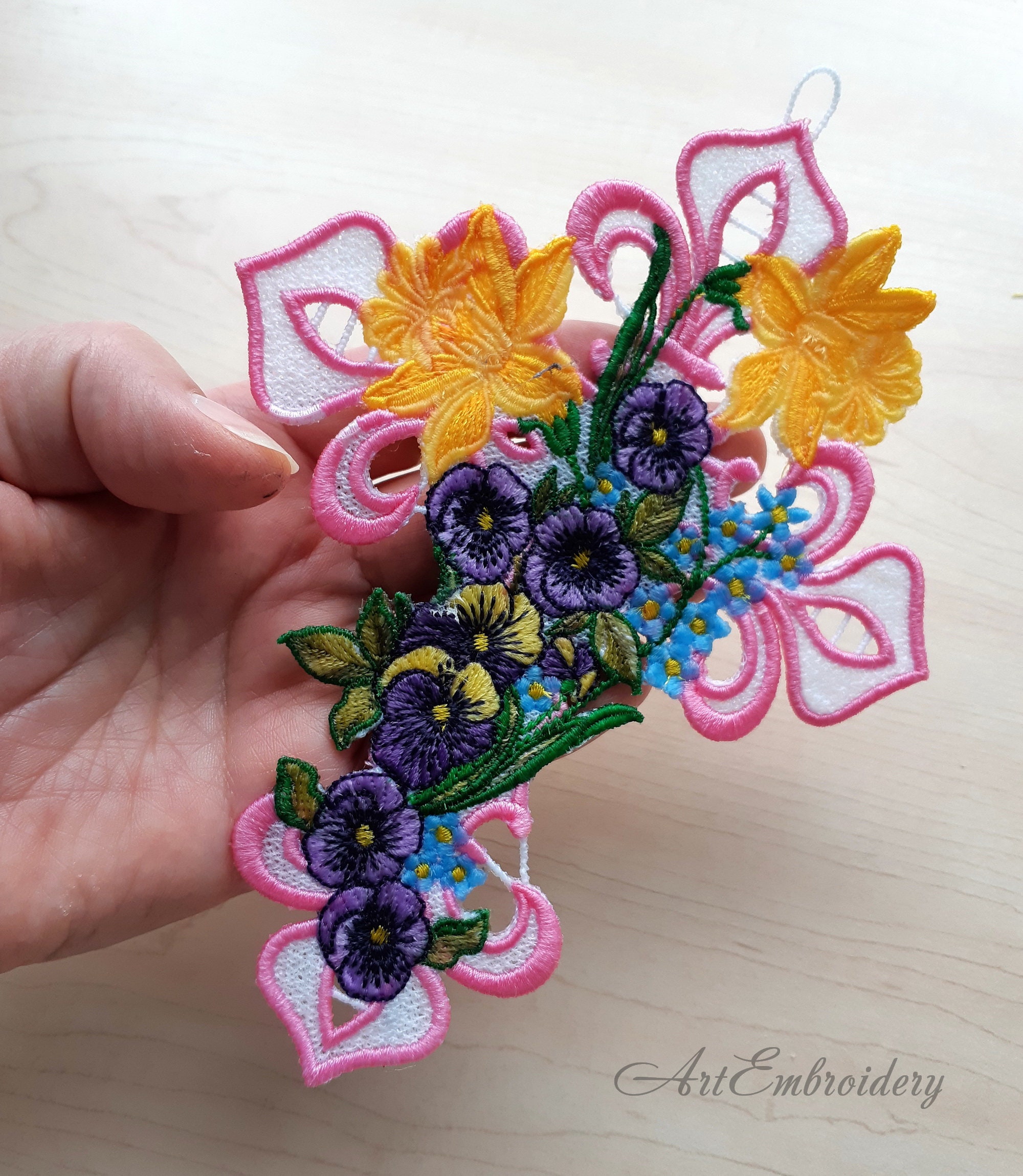 FSL Spring Flowers Cross: Machine Embroidery Design (digital Download ...