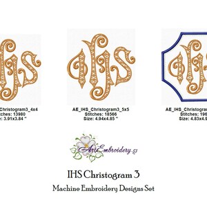 IHS Christogram Machine Embroidery Design: Religious Monogram Patch ...