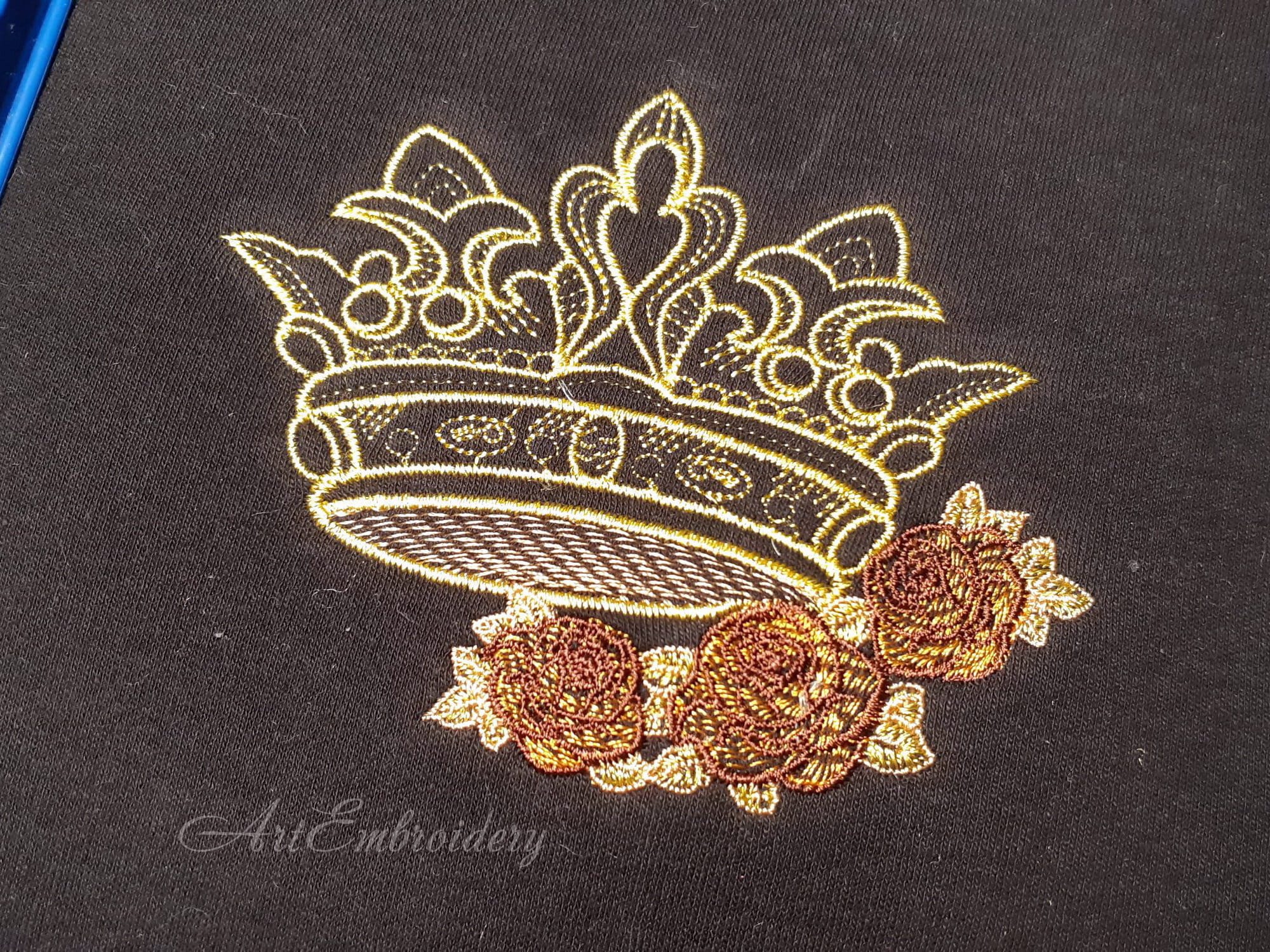 Queen Crown Machine Embroidery Designs Set of Two Designs With | Etsy